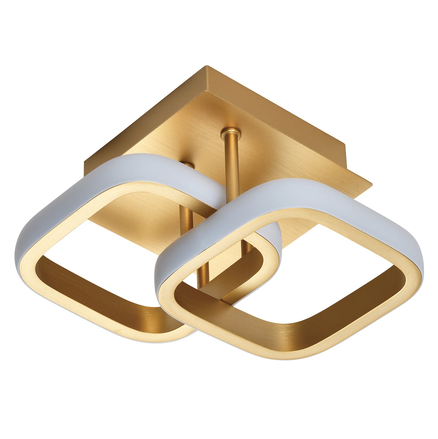 Contemporary Compact Double Head 40w LED Ceiling Light Fitting in Brus