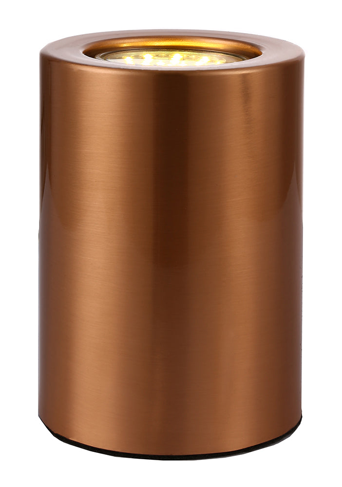 Small and Contemporary Brushed Copper LED Table/Floor Lamp Uplighter