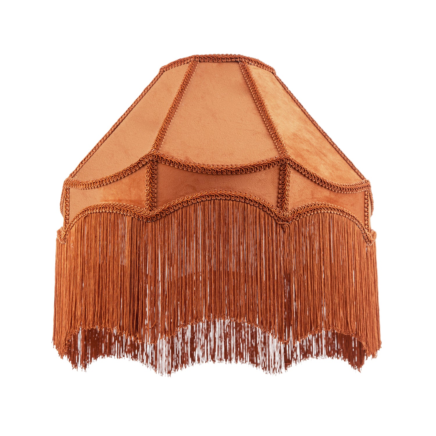 Traditional Victorian Empire 40cm Lamp Shade in Ochre with Tassels